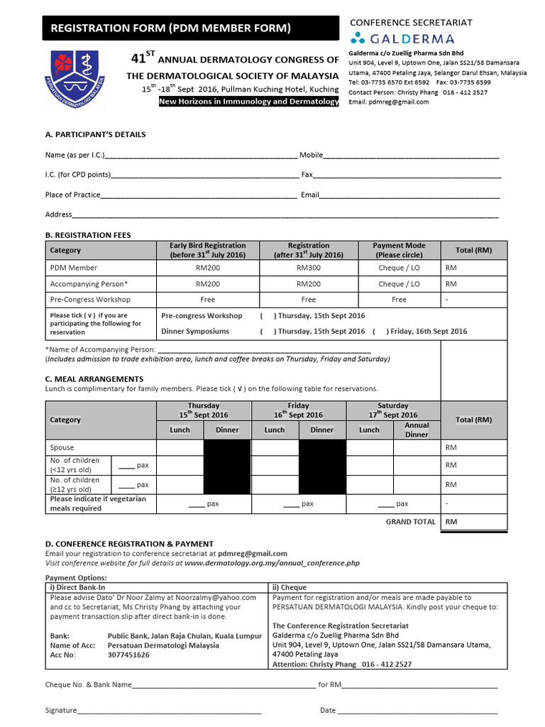 PDM Member Registration Form 2016 | PDF