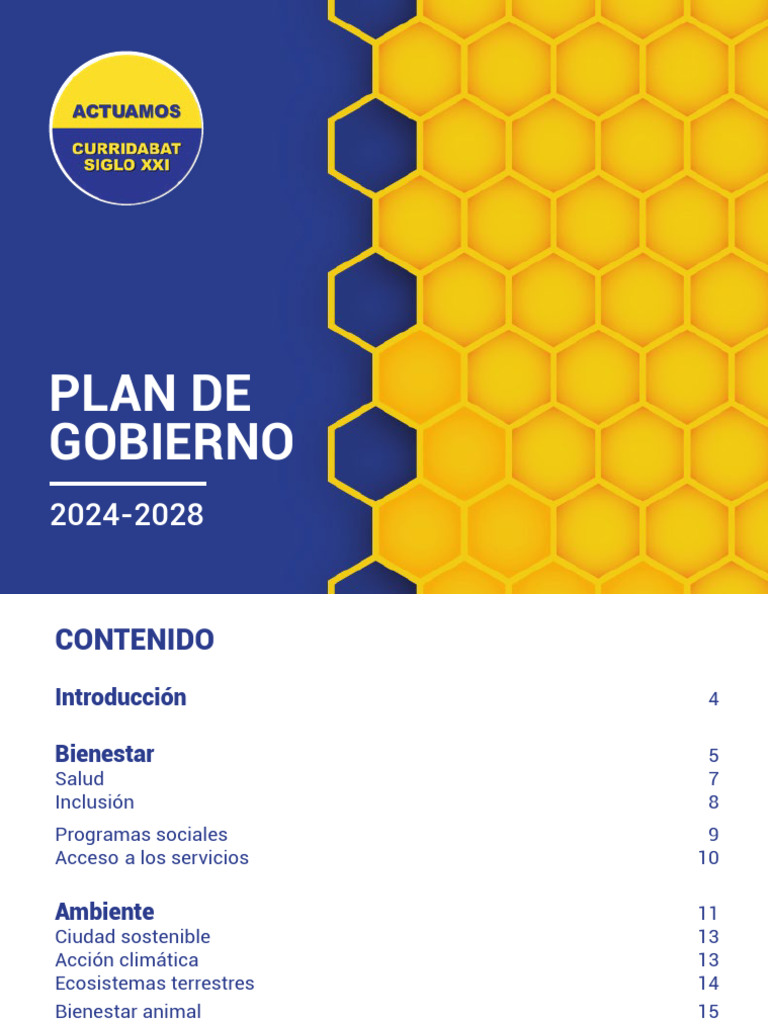 Plan de Gobierno - Partido Curridabat Siglo XXI - 20242028 | PDF ...