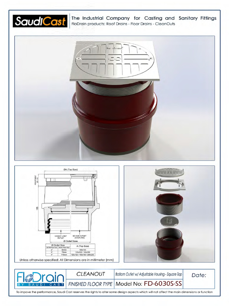 Floor Cleanout with Adjustable Cover | PDF | Technology & Engineering