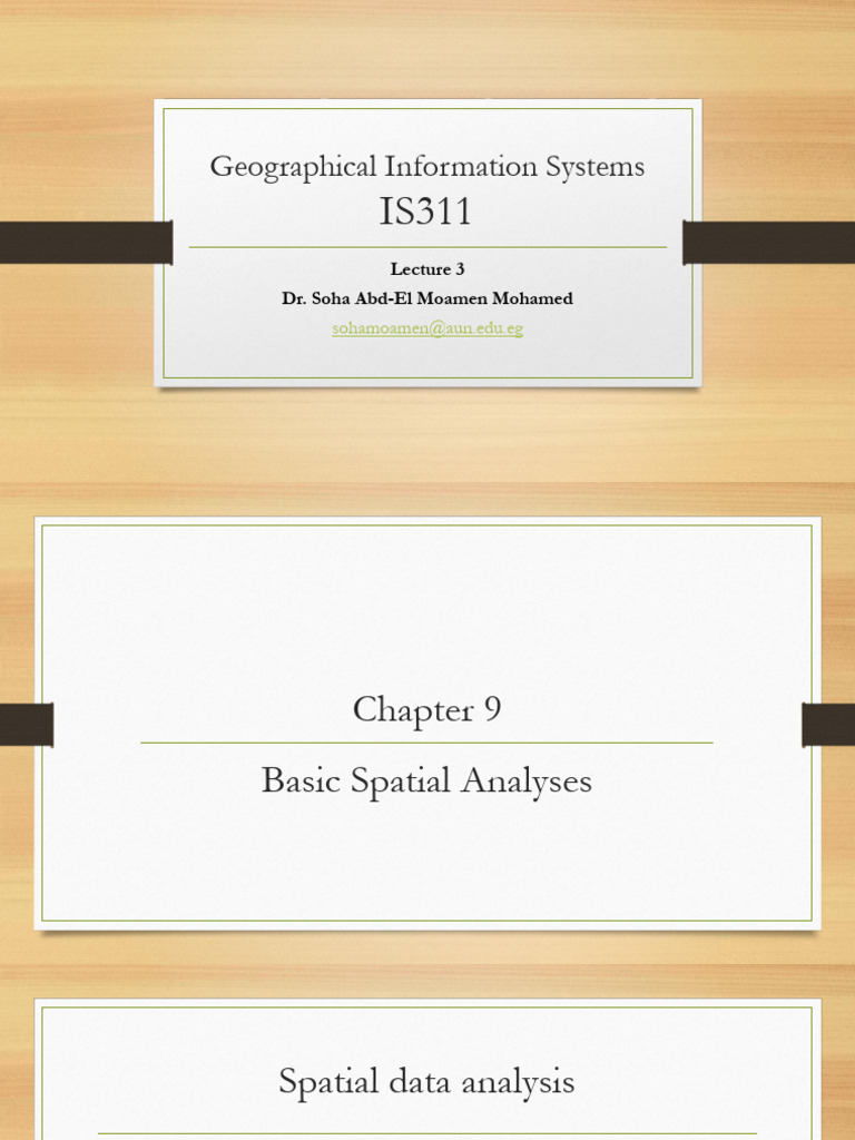 Geographical Information Systems - Lec 3 | PDF | Geographic Information System | Spatial Analysis