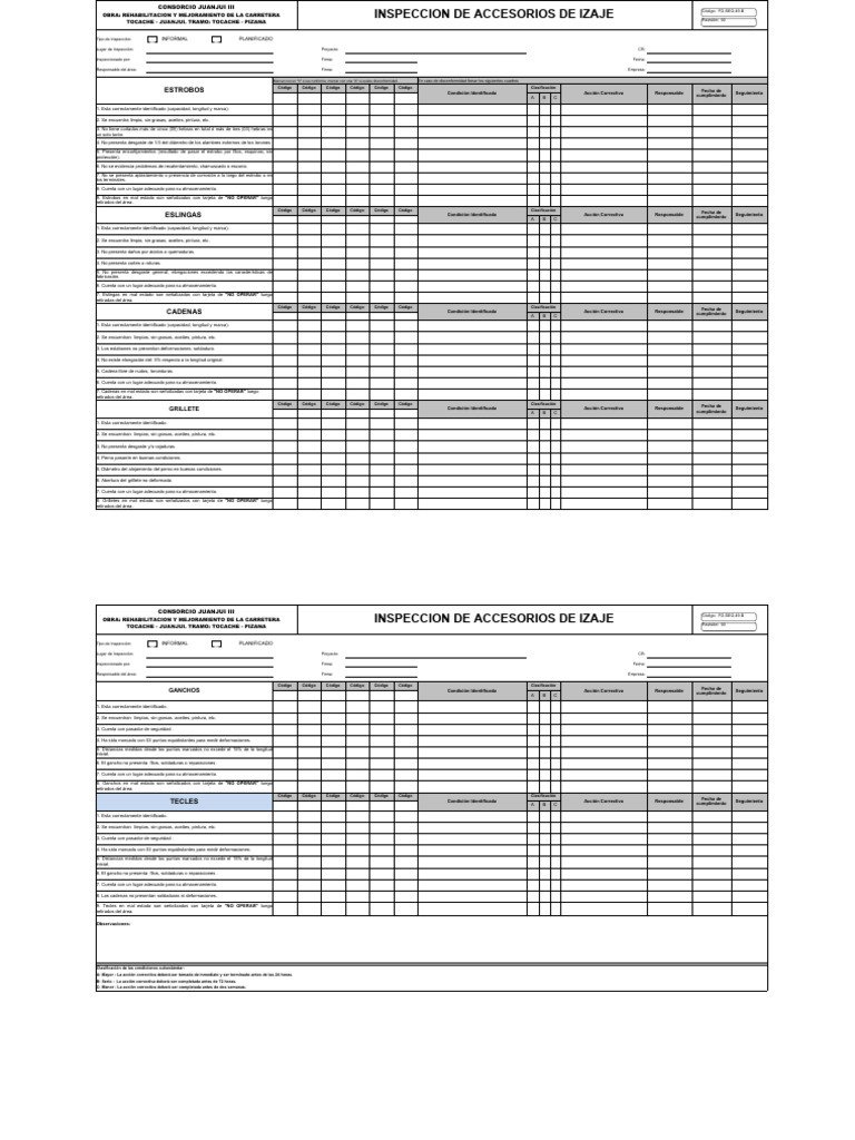 Check List de Pre - Uso de Equipos de Poder | PDF | Tanques | Bienes ...