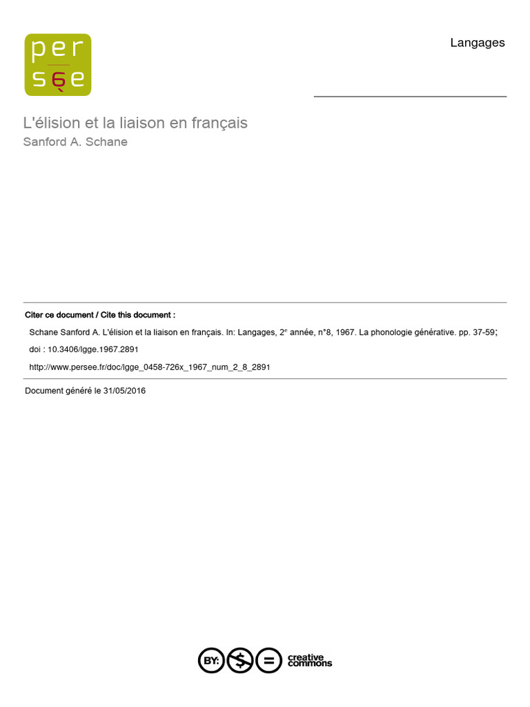 Élision et liaison en français | PDF | Accent tonique | Genre grammatical