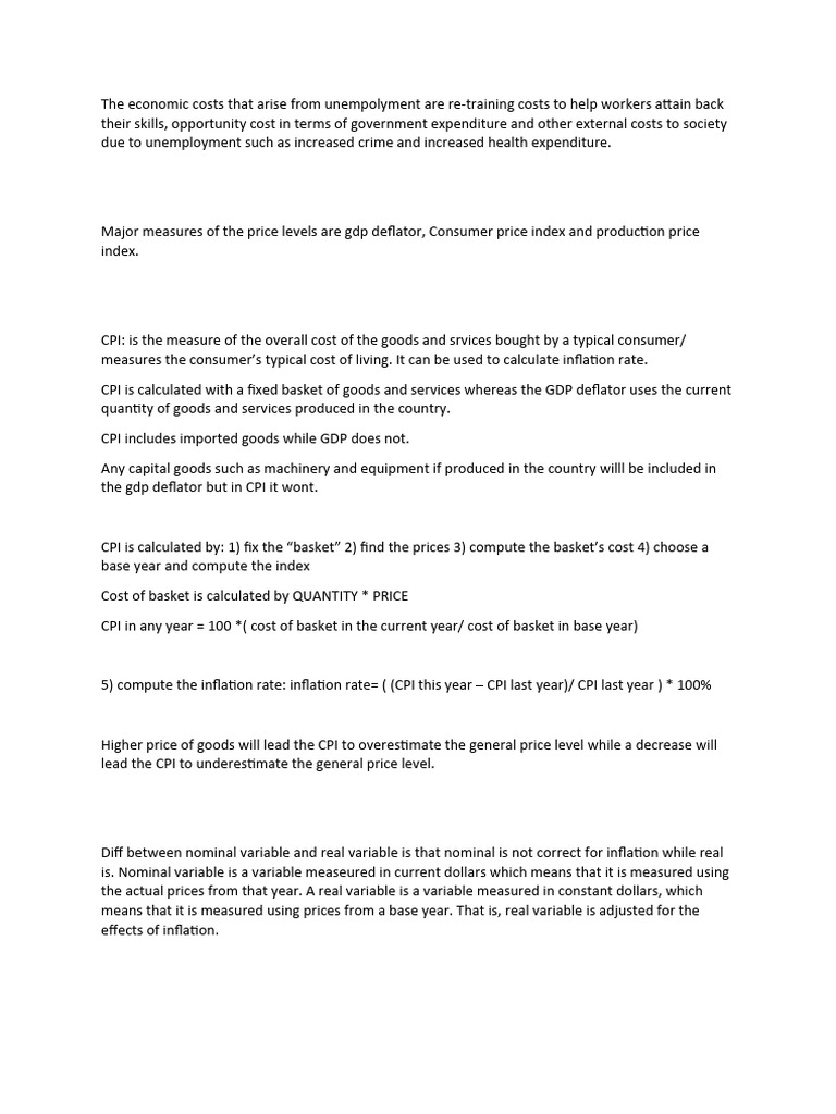 CPI | PDF | Cost Of Living | Consumer Price Index