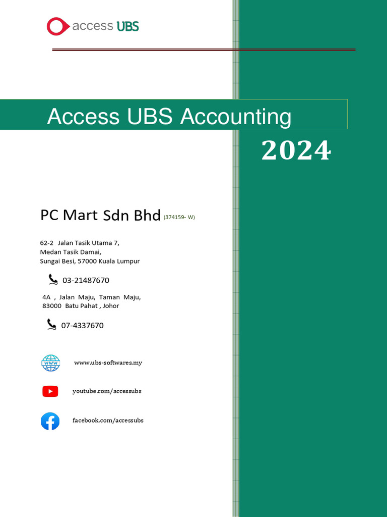 Access UBS Accounting Sample Report | PDF | Ubs | Cheque