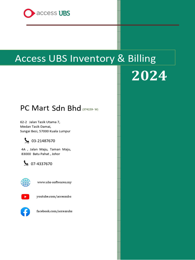 Access UBS Inventory Sample Report | PDF | Debits And Credits ...