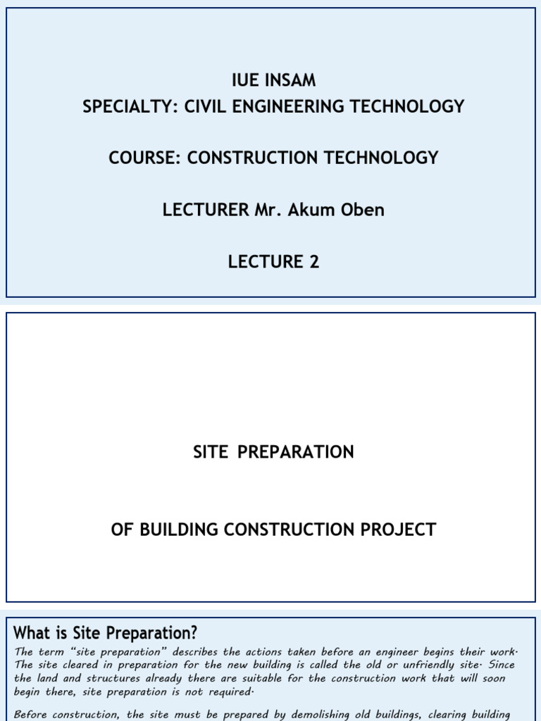 Construction Technology Lec2 | PDF | Geotechnical Engineering | Soil