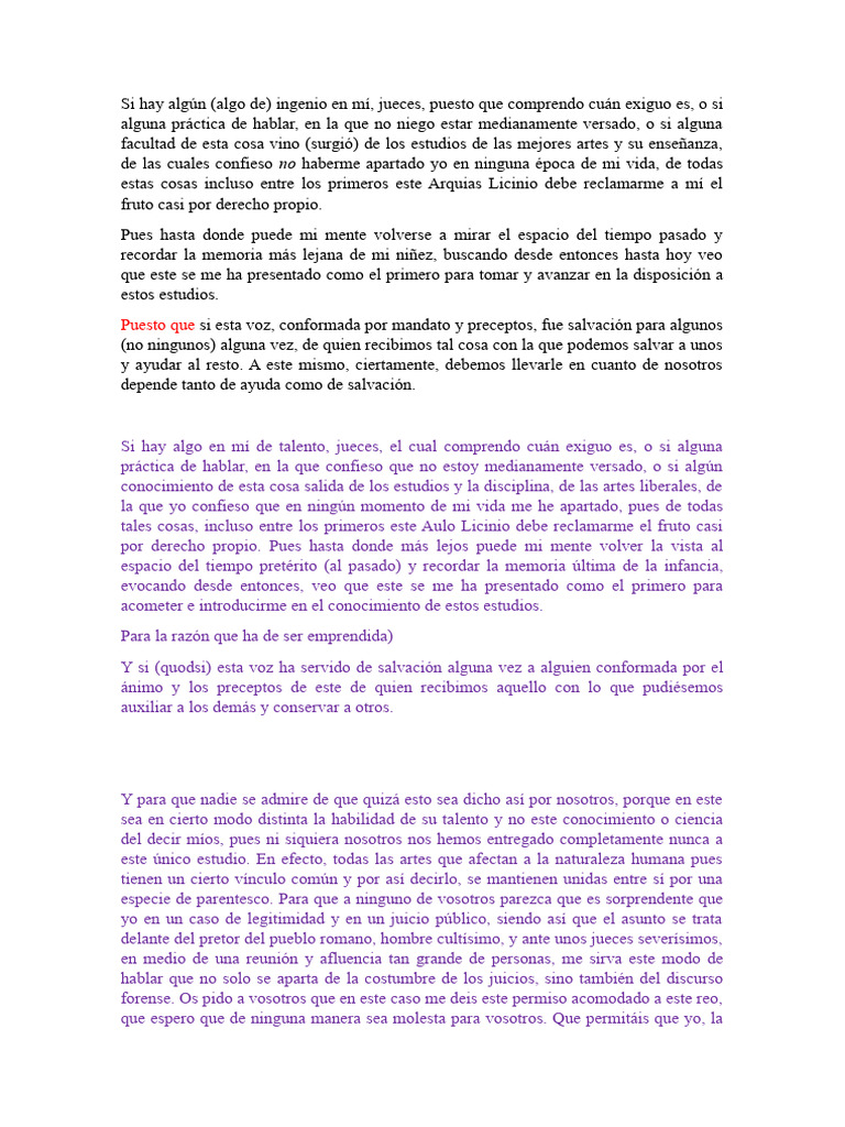 Pro Archias | PDF | Virtud | Roma antigua