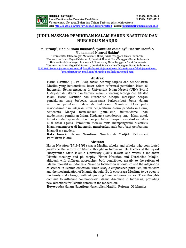 Artikel Ilmu Kalam KLP 9 | PDF