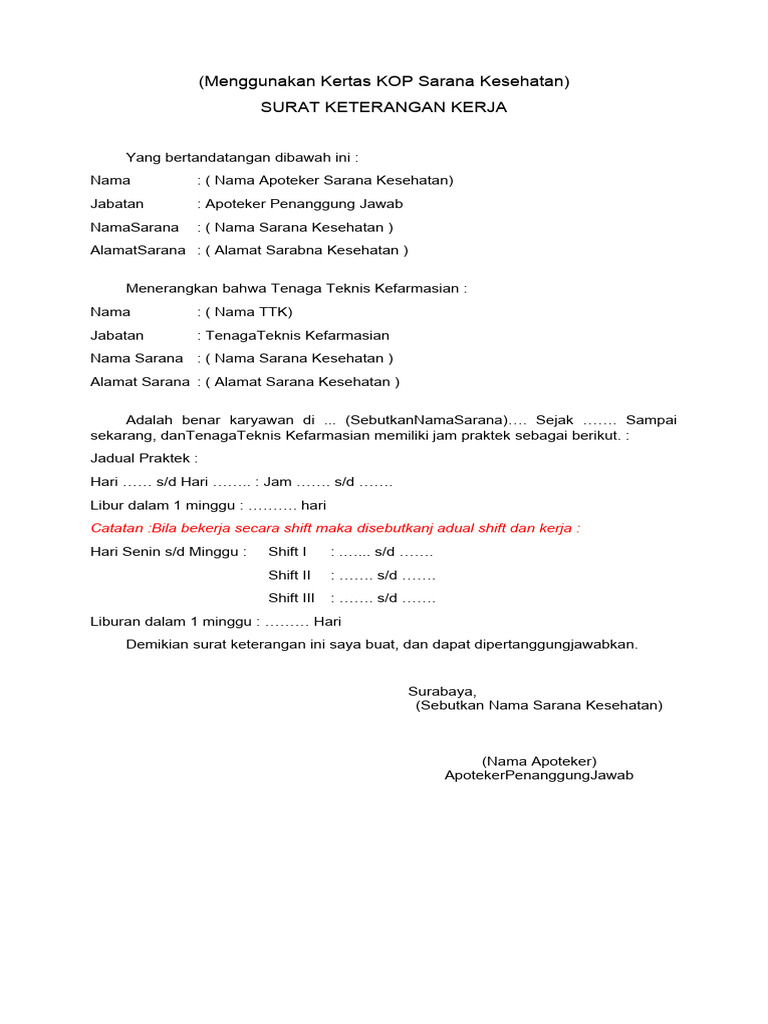 contoh-surat-keterangan-kerja-ttk-ok-d | PDF