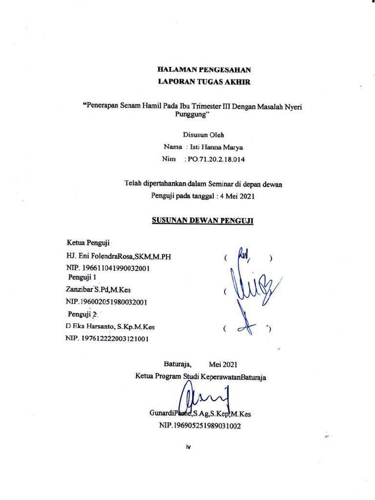 Isti Hanna Marya Halaman Pengesahan | PDF