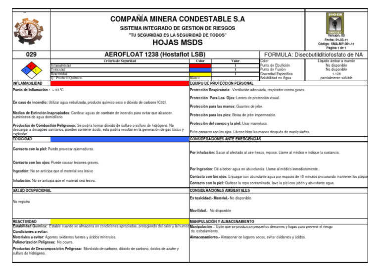 29.-AEROFLOAT - 1238 (Hostaflot LSB) | PDF | Agua | Dióxido de carbono