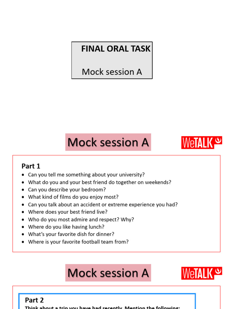 Final Oral Mock English 3 PDF | PDF