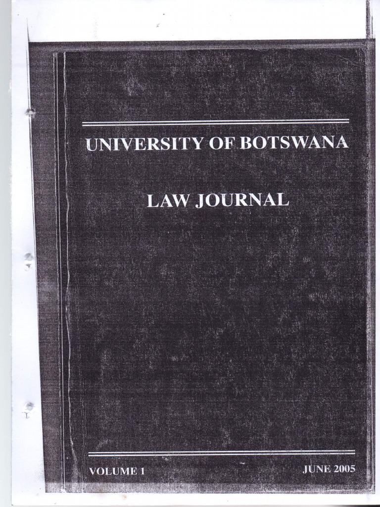Revised LFRN 2004 - University of Botswana Law Journal | PDF