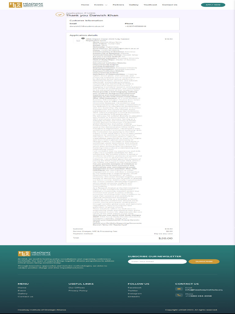 Thank You - Headway Institute of Strategic Alliance-HISA 2024 | PDF