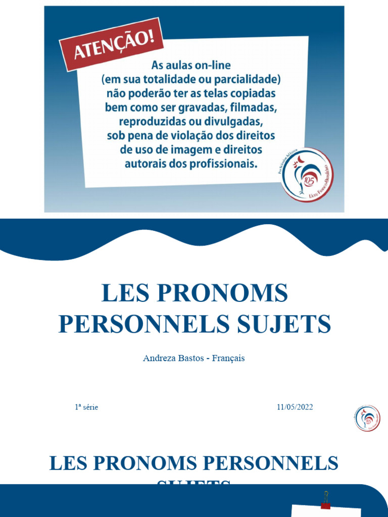 1 Série - Pronoms Sujets - 11.05 | PDF