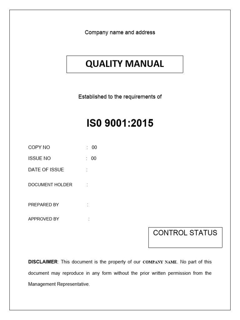 ISO 9001:2015 Quality Manual Overview | PDF | Quality Management ...