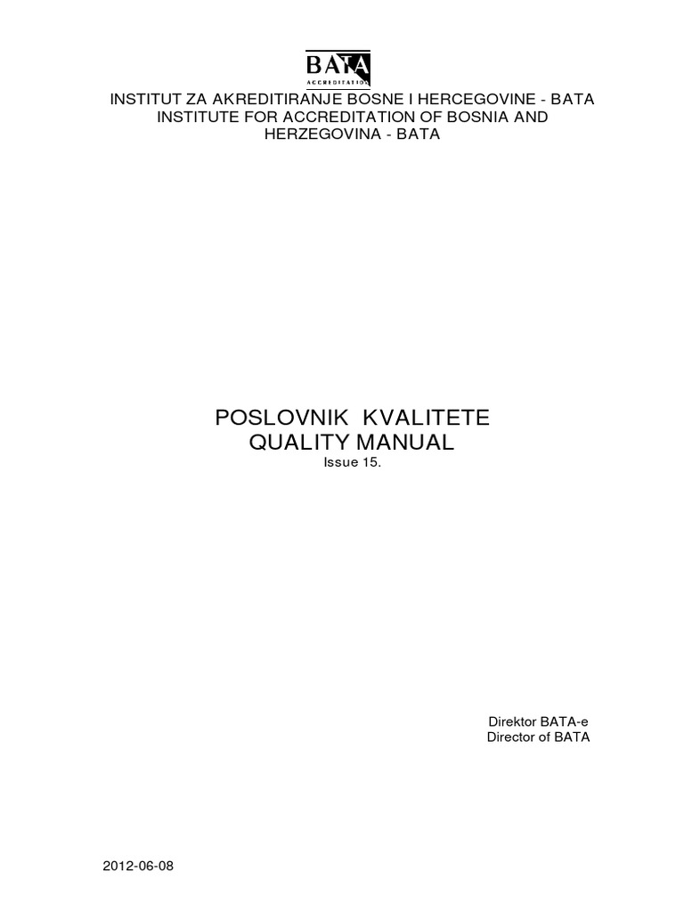 Poslovnik Kvalitete | PDF