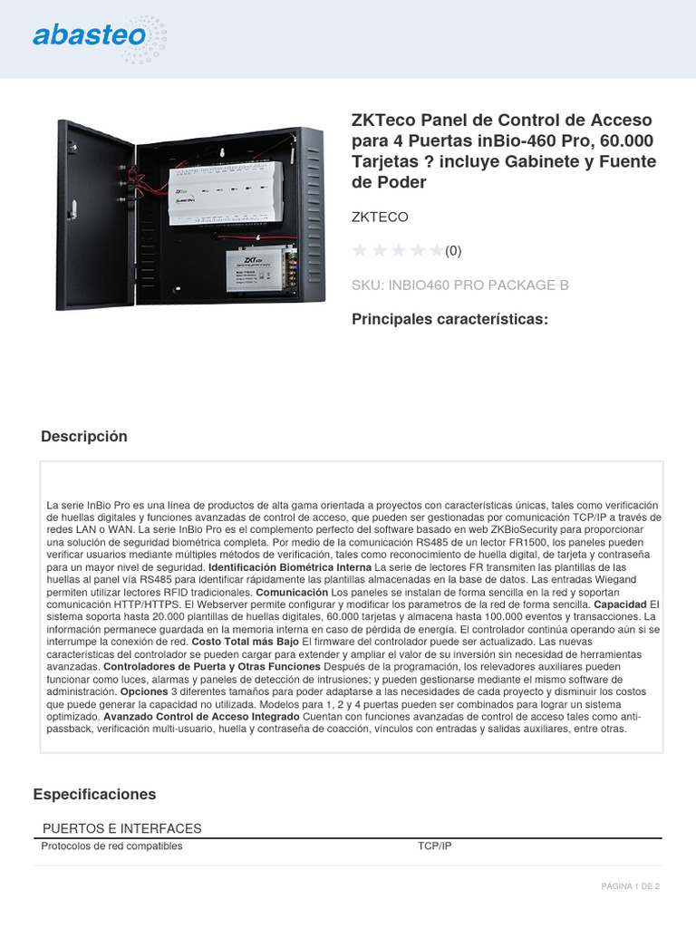 product_details_INBIO460_PRO_PACKAGE_B | PDF | Biometría | Red de ...