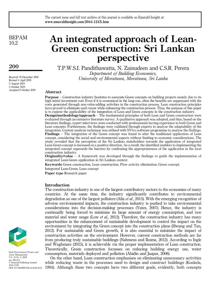 An Integrated Approach of Lean | Download Free PDF | Sustainability ...