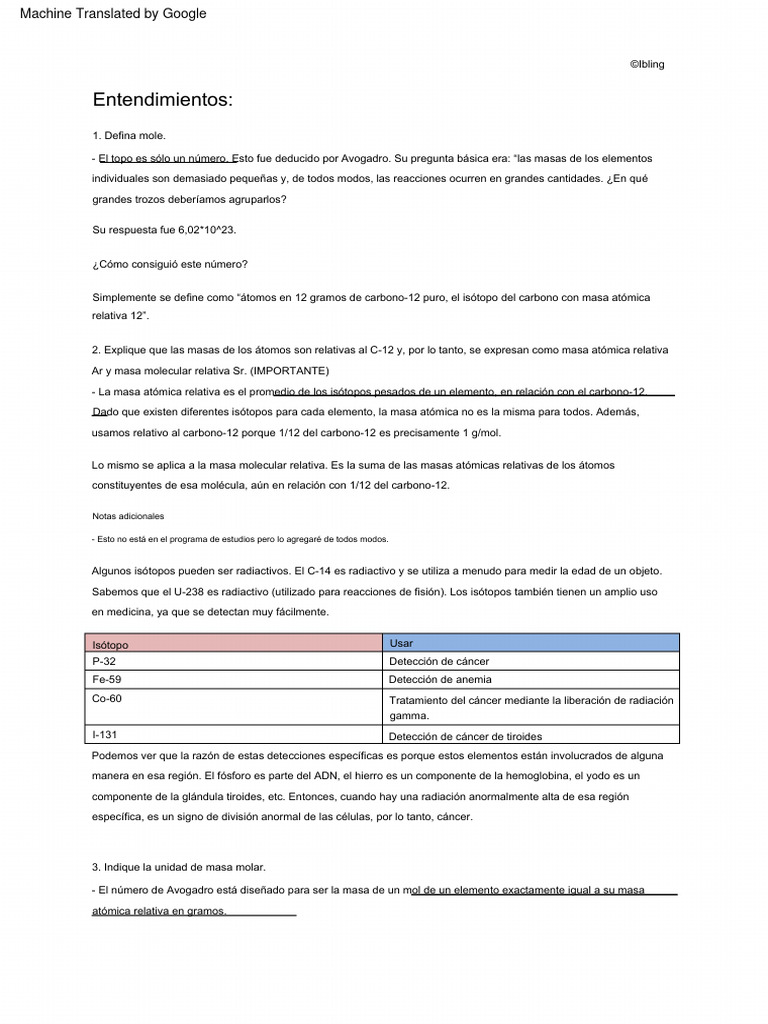1 A 2 Afc | PDF | Mole (Unidad) | Isótopo