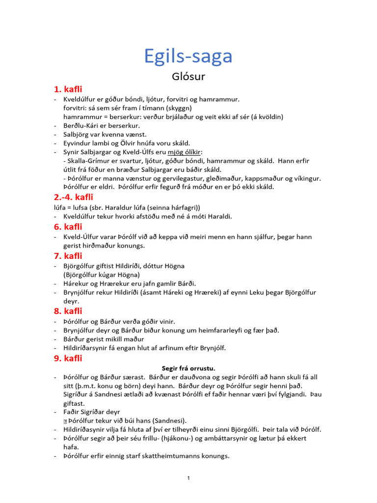 Egils Saga | PDF