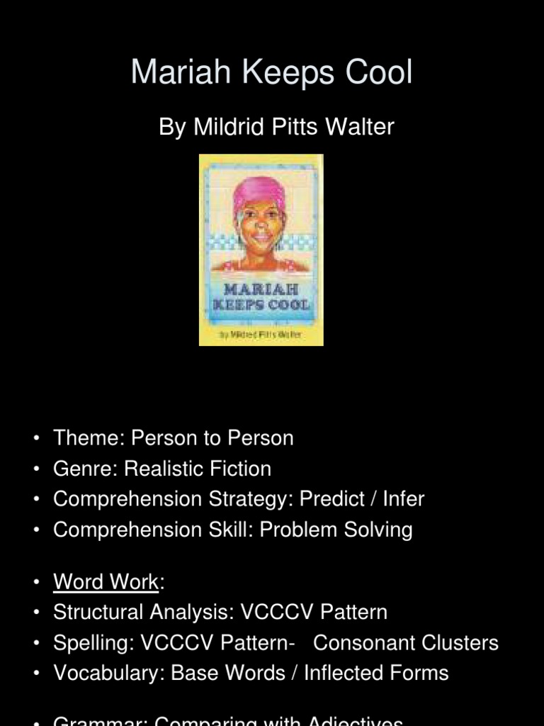 Mariah Keeps Cool: Realistic Fiction & Problem Solving | PDF ...