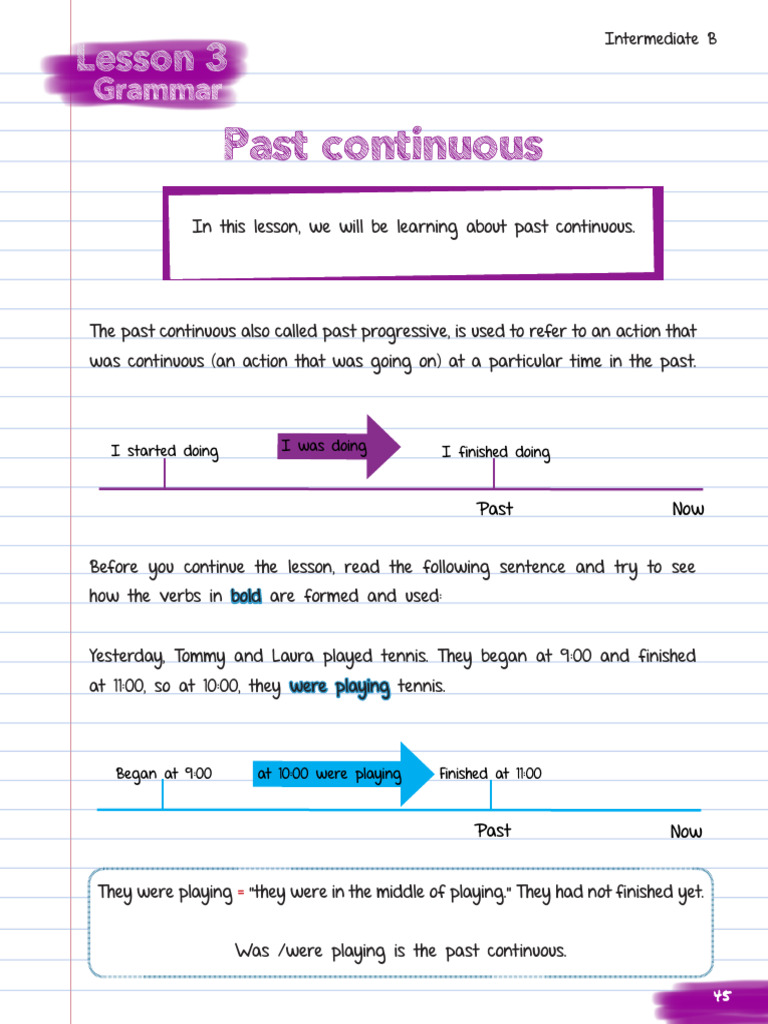 2021 EN Intermediate - B B2 L3 Grammar Past - Continuous | PDF ...