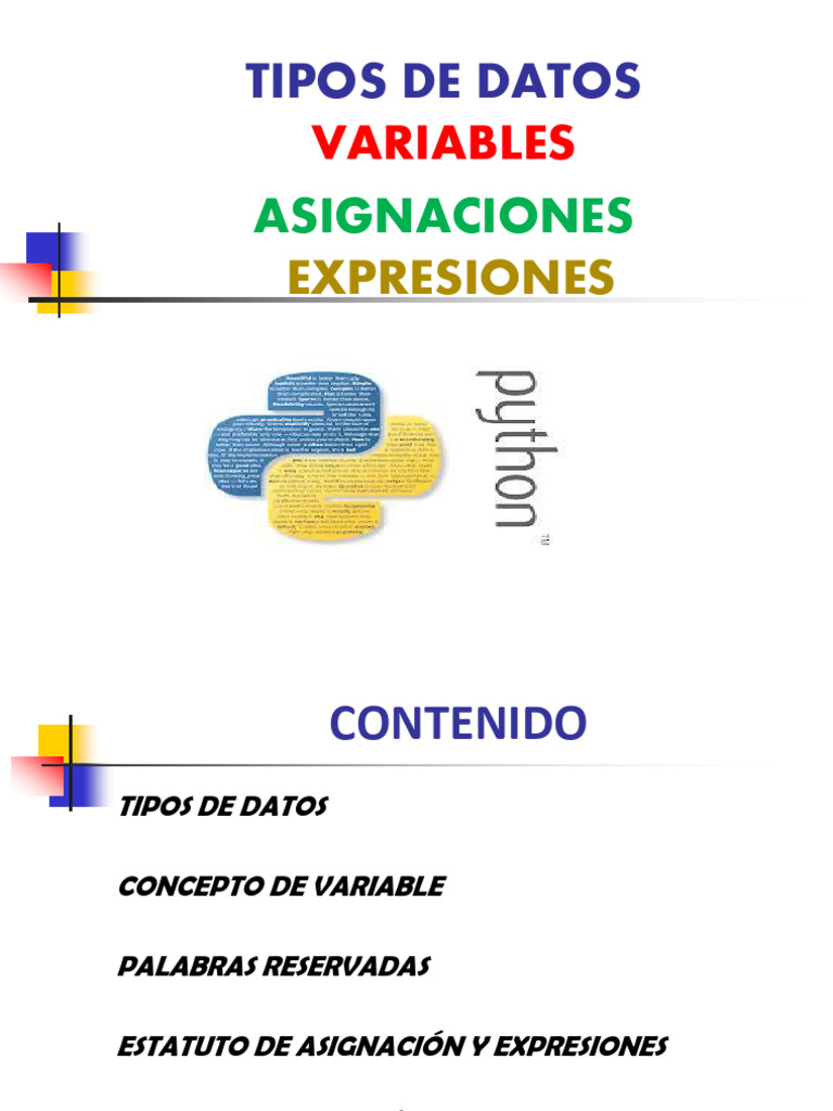 Apuntes 032 Tipos de Datos, Variables, Asignaciones | Descargar gratis ...