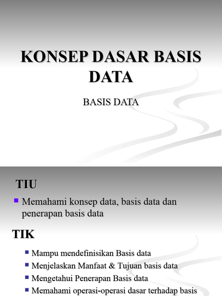 Bab 1 - KONSEP DASAR BASIS DATA | PDF | Bisnis | Teknologi & Rekayasa