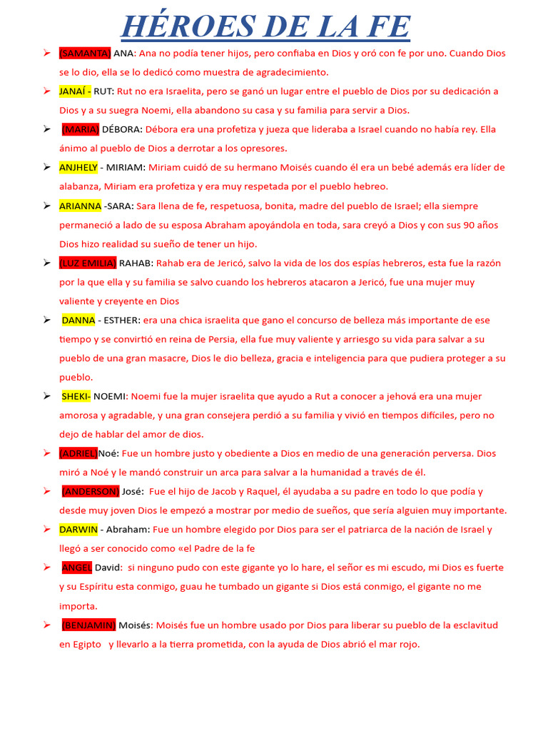 Heroes de La Fe 2 | PDF | Moisés | Sarah