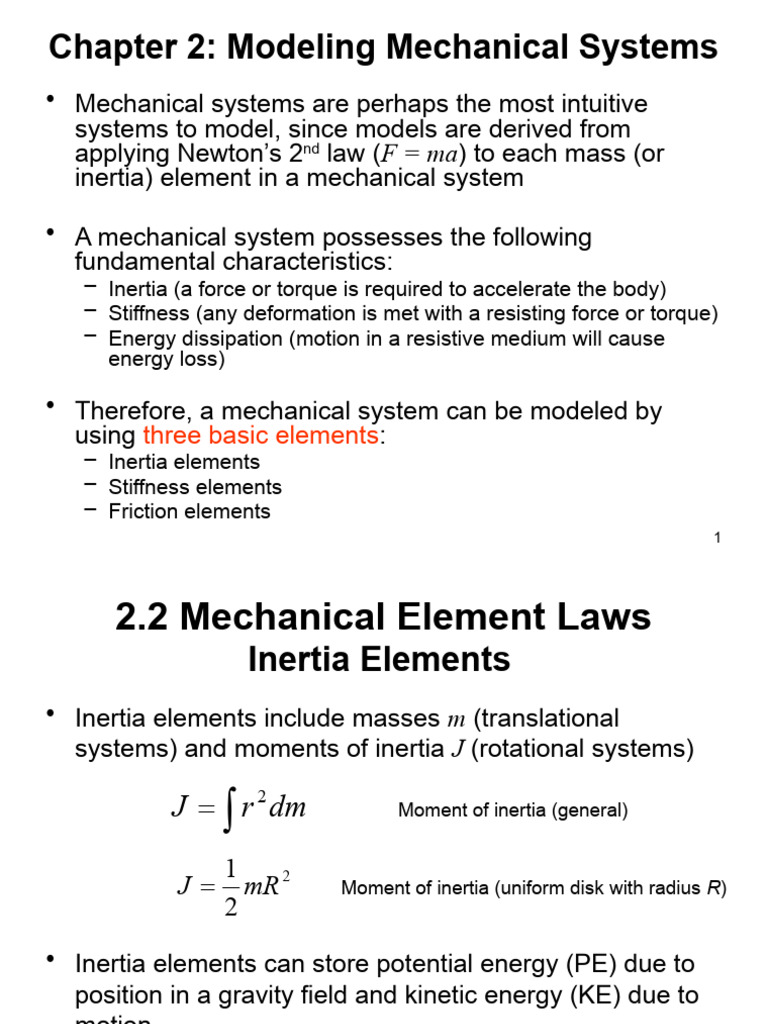 Note 3 Modeling Mechanical Systems | PDF | Force | Torque