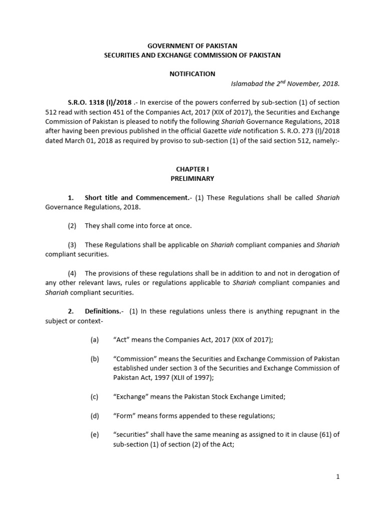 Shariah - Governance - Regulations - SECP Pakistan | PDF | Audit ...