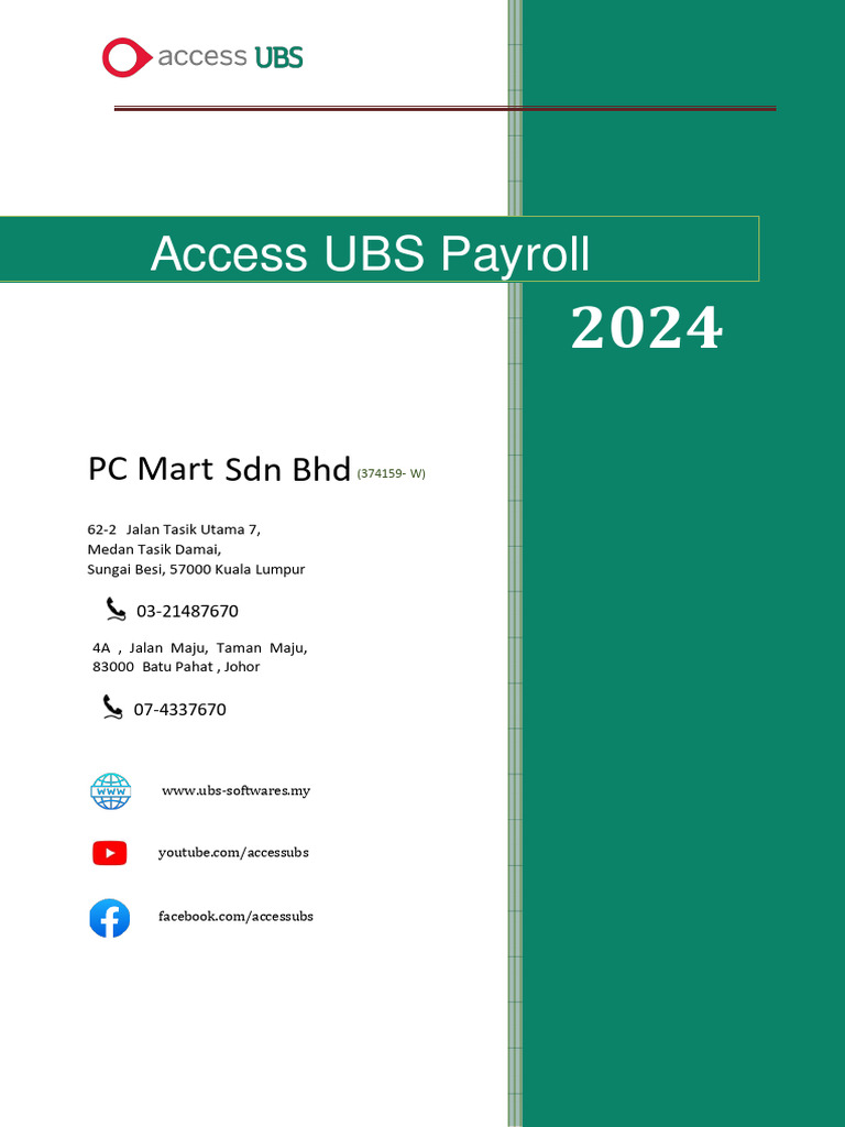 Access UBS Payroll Sample Report | PDF | Payroll | Payroll Tax