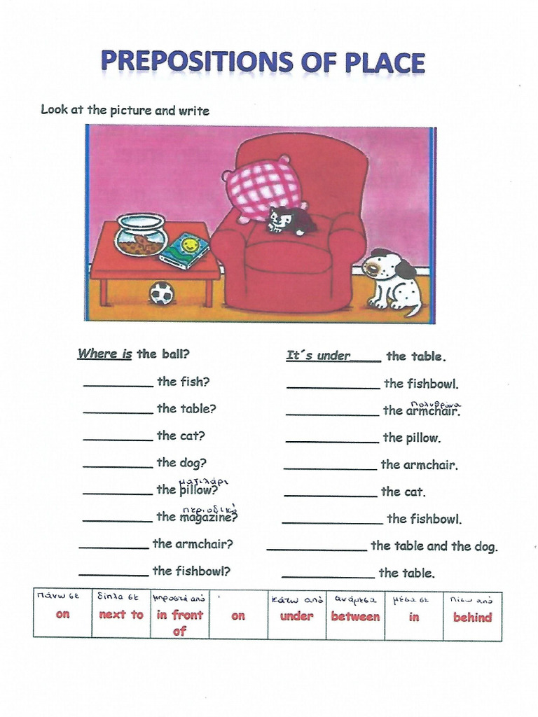 Prepositions of Place 2 | PDF