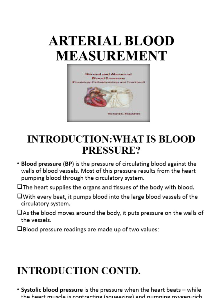 Arterial Blood Measurement | PDF | Blood Pressure | Medical Specialties