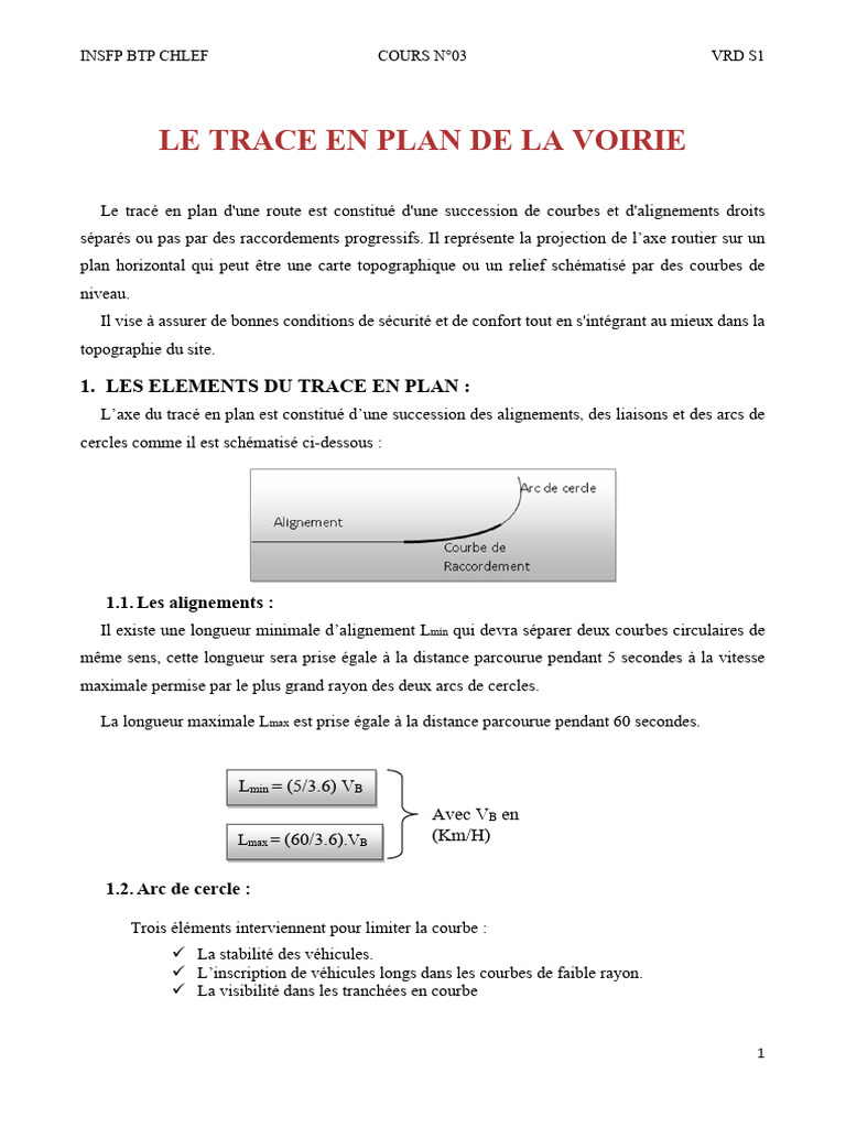 02-01-Le Trace en Plan de La Voirie | PDF | Transport