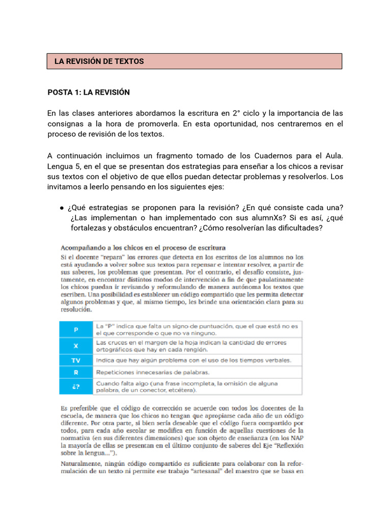 LA REVISIÓN DE TEXTOS (1) | Descargar gratis PDF | Enseñando | Puntuación