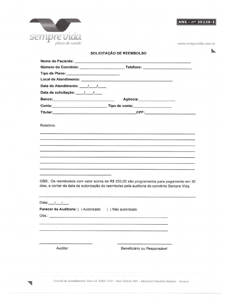 Formulário Reembolso | PDF