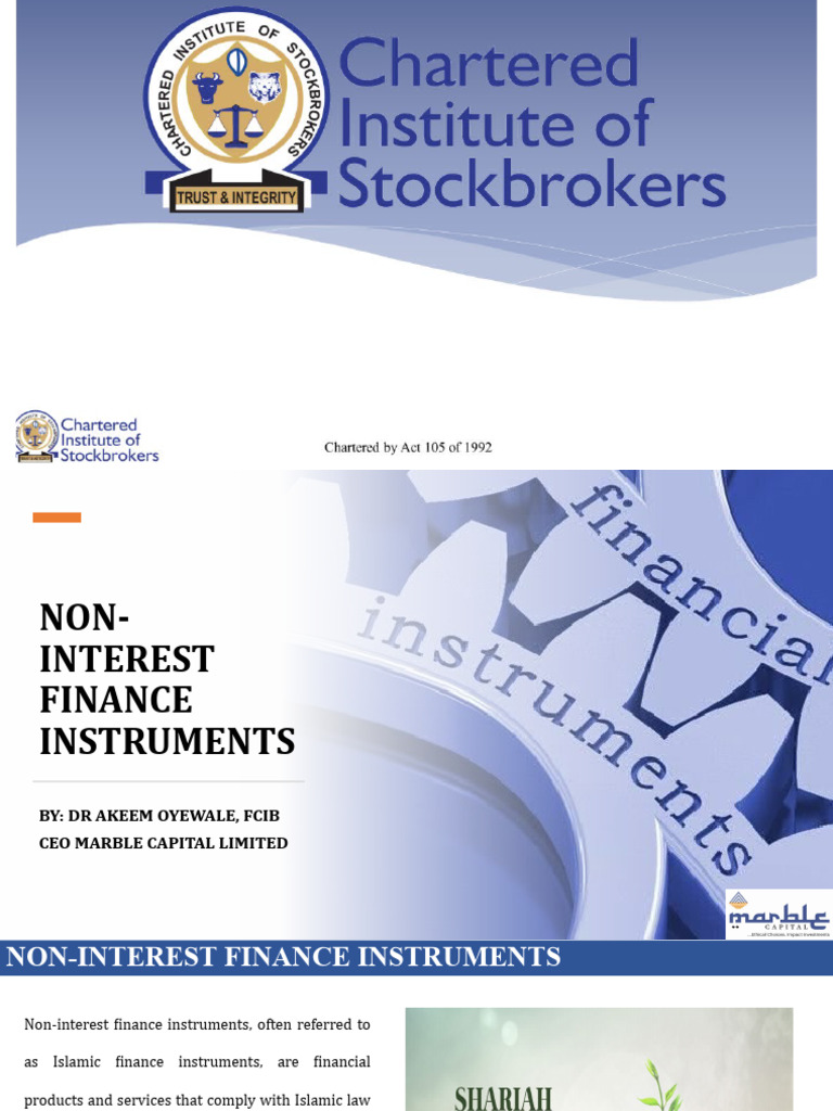 Non-Interest Finance Instruments-Presentation | PDF | Islamic Banking ...