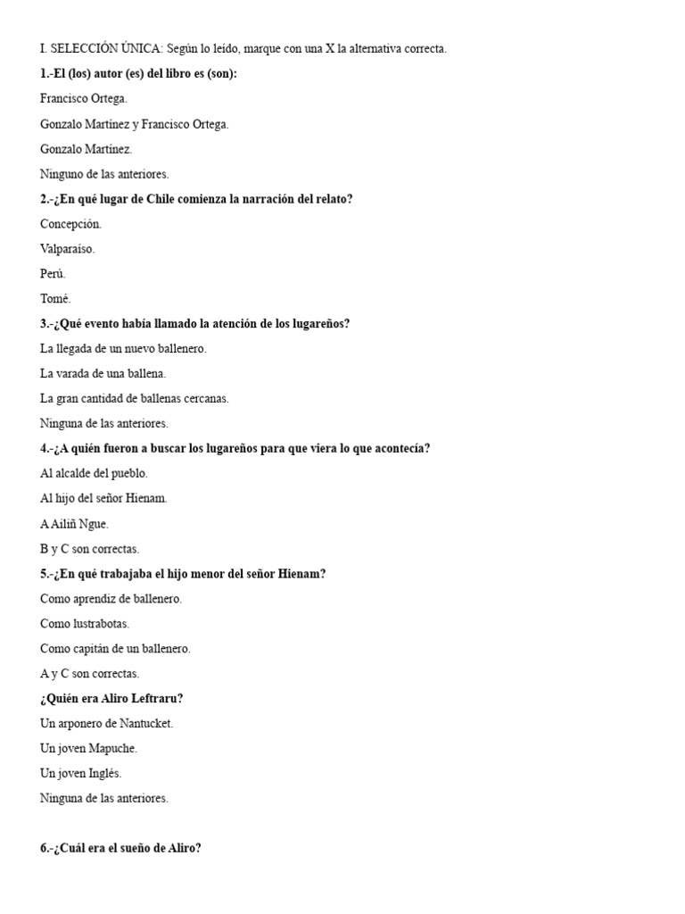 Prueba Mocha Dick | PDF