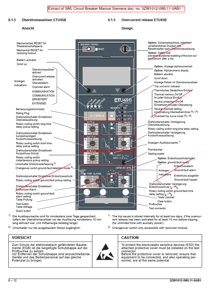 ETU 45B Setting Instruction Extract | PDF