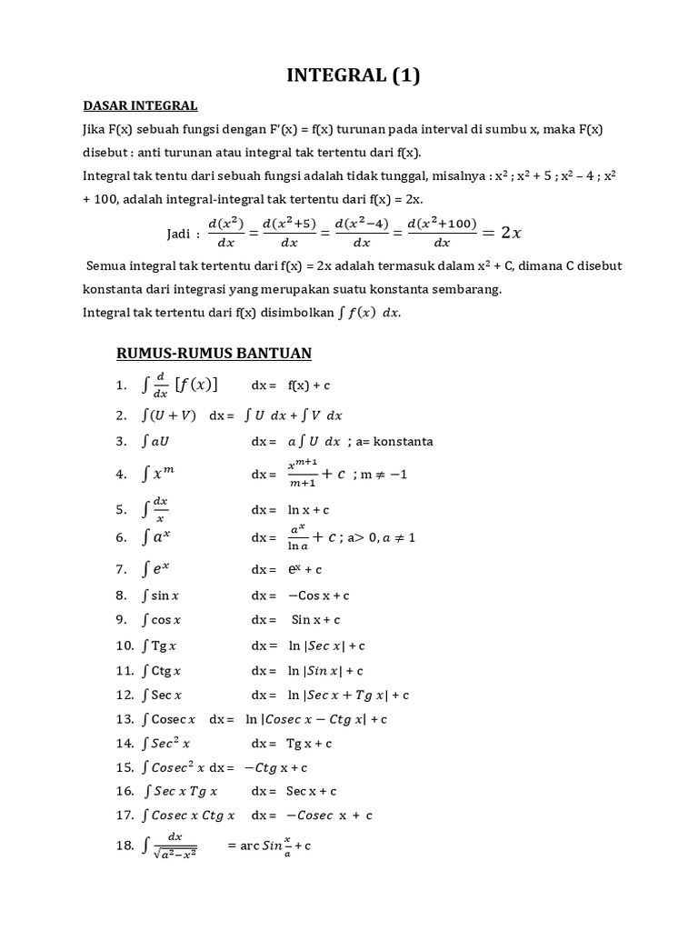 Integral 1 Pdf