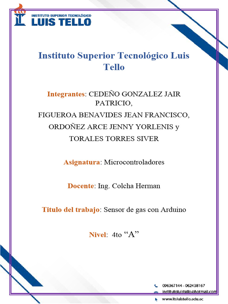 Informe Grupo Sensor de Gas Con Arduino | PDF | Arduino | Sensor Informe Grupo Sensor de Gas Con Arduino | PDF | Arduino | Sensor