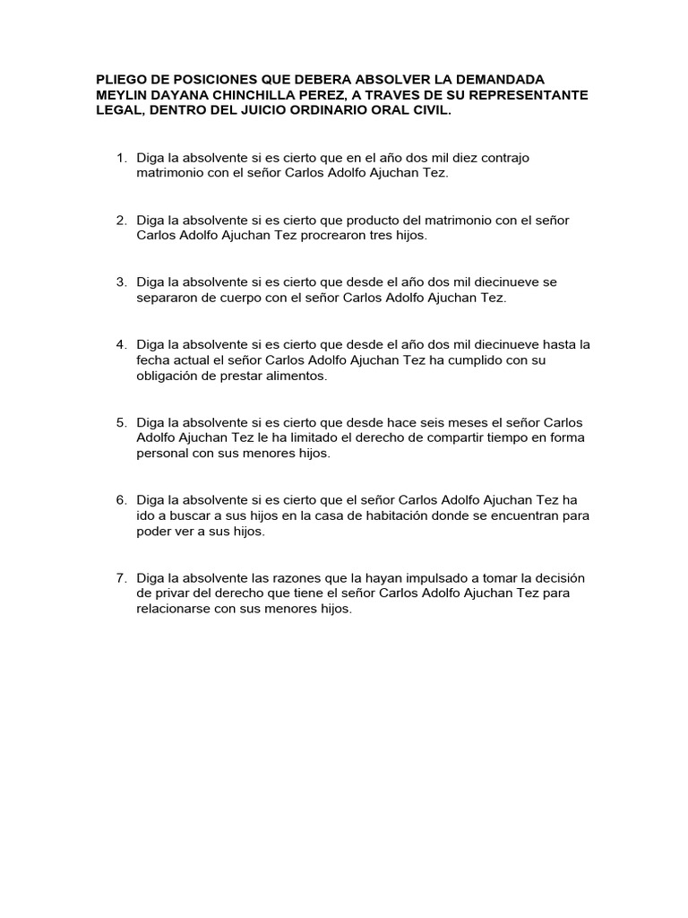 Pliego de Posiciones Que Van Dentro de Las Plicas | PDF | Derecho