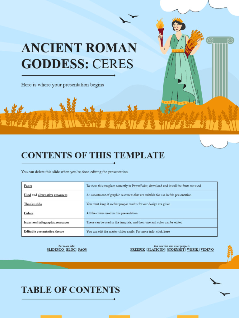Ancient Roman Goddess - Ceres by Slidesgo | PDF | Planets | Planets In ...