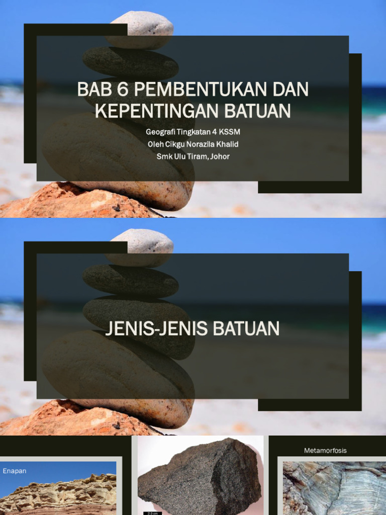GEO T4 KSSM BAB 6 PEMBENTUKAN DAN KEPENTINGAN BATUAN Zila Khalid | PDF | Sains & Matematika