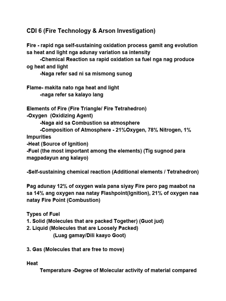 CDI 6 (Fire Technology & Arson Investigation) | PDF | Combustion | Fires