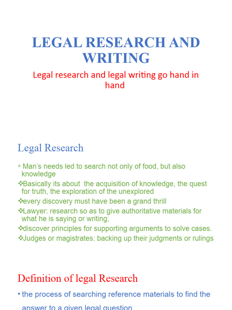 Legal Research: Definition and Steps | PDF | Justice | Crime & Violence