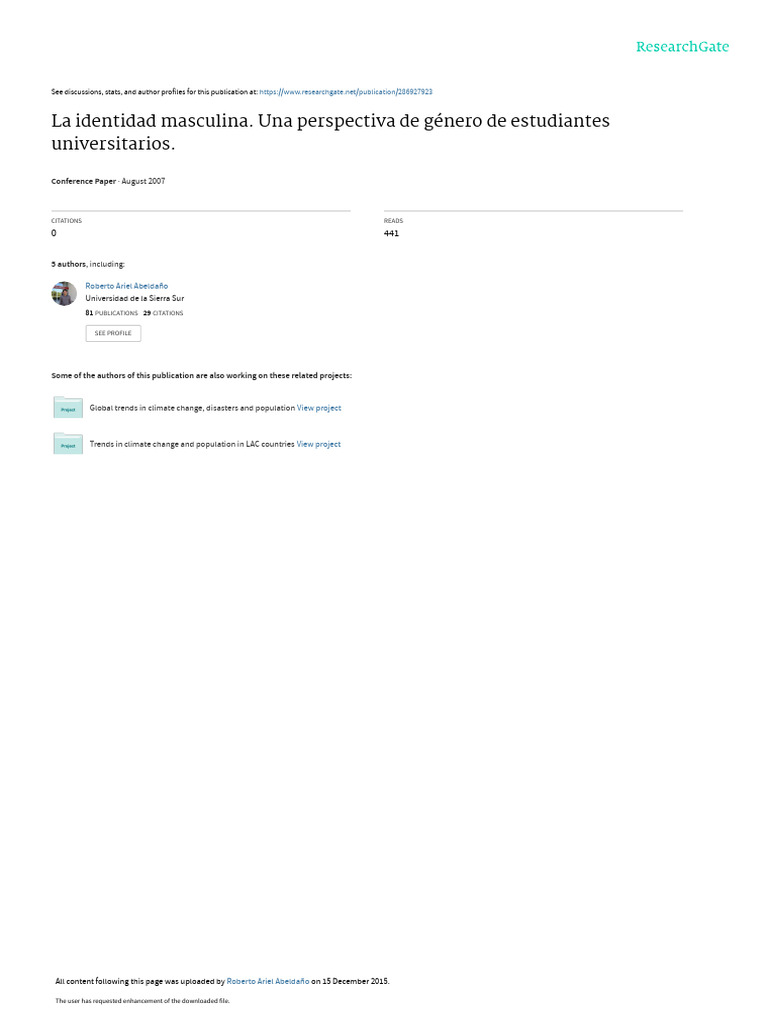 Identidad Masculina en Universitarios | PDF | Masculinidad | Hombre