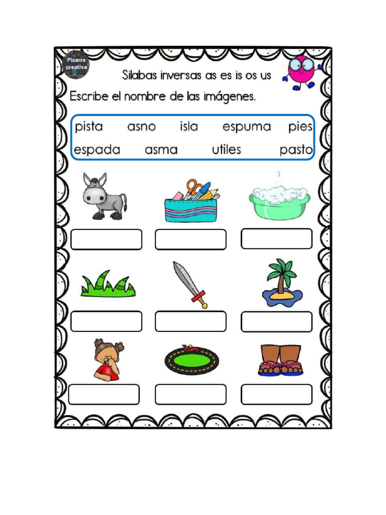 SILABAS INVERSAS AS-AL-AN-AR | PDF